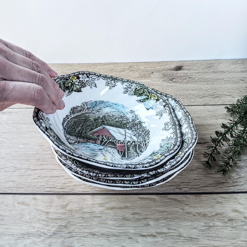 2 RESERVED FOR MURPHY Johnson Bros Friendly Village Bowls, Covered ...