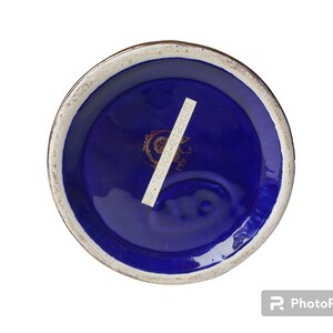 Vintage Cobalt Blue Porcelain Trophy Vase/ Gold Accents Floral ...