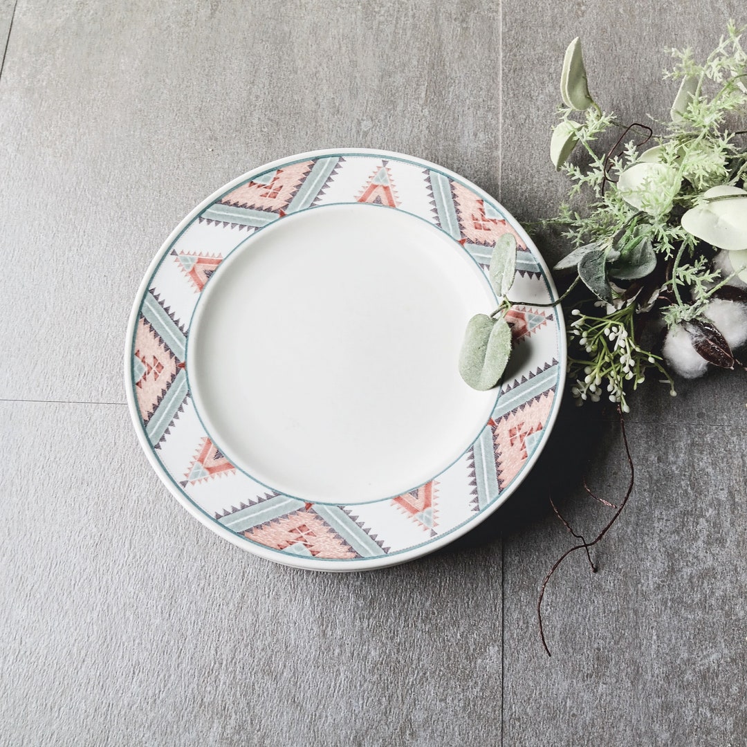 4 Vintage Mikasa Intaglio Santa Fe Salad Plates/1980s Ceramic/southwest ...