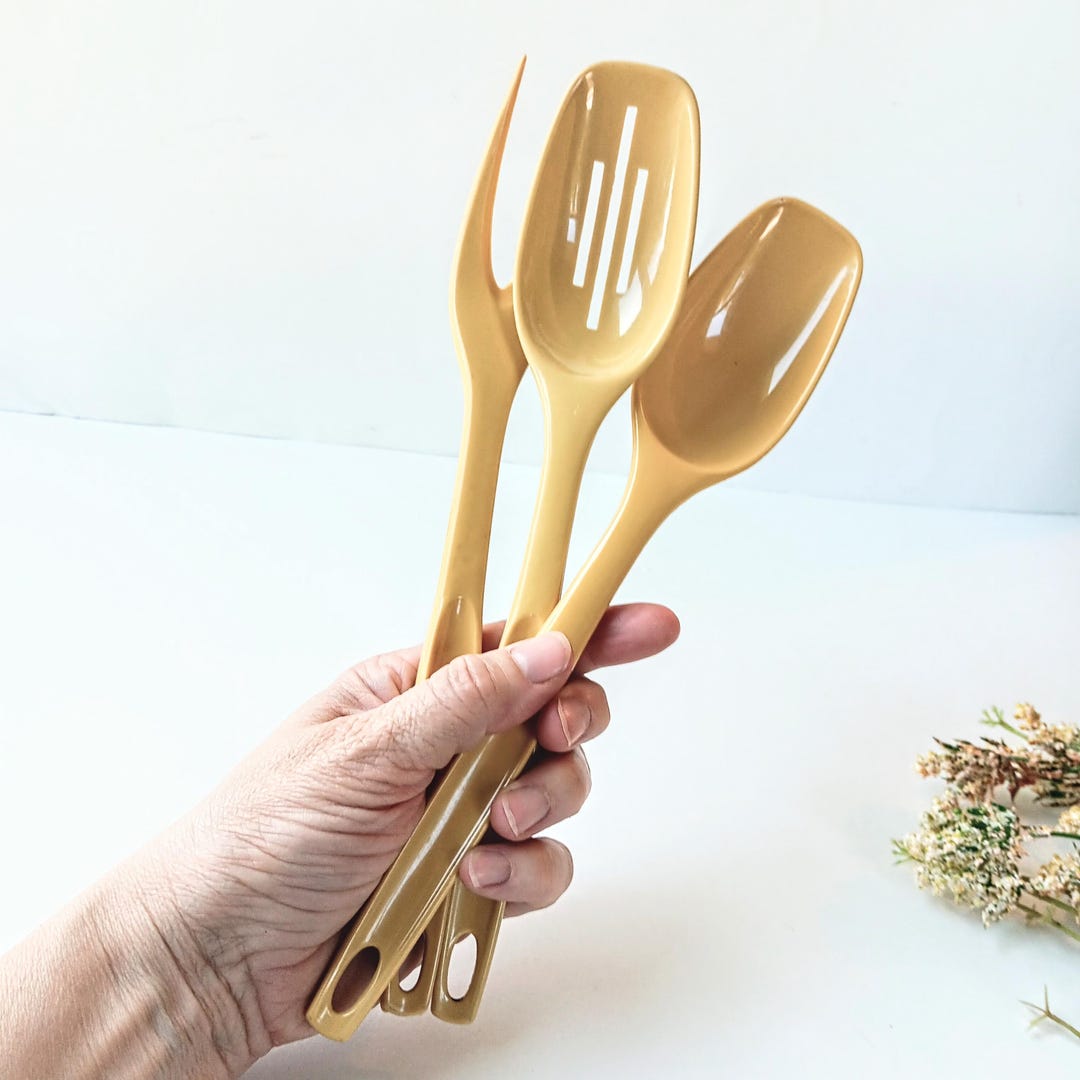 Vintage Foley Harvest Golden Rod Yellow Nylon Cooking Serving Utensils ...