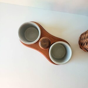 Retro Mccoy Condiment Jam Jar Set With Wood Carrier/ Blue White ...