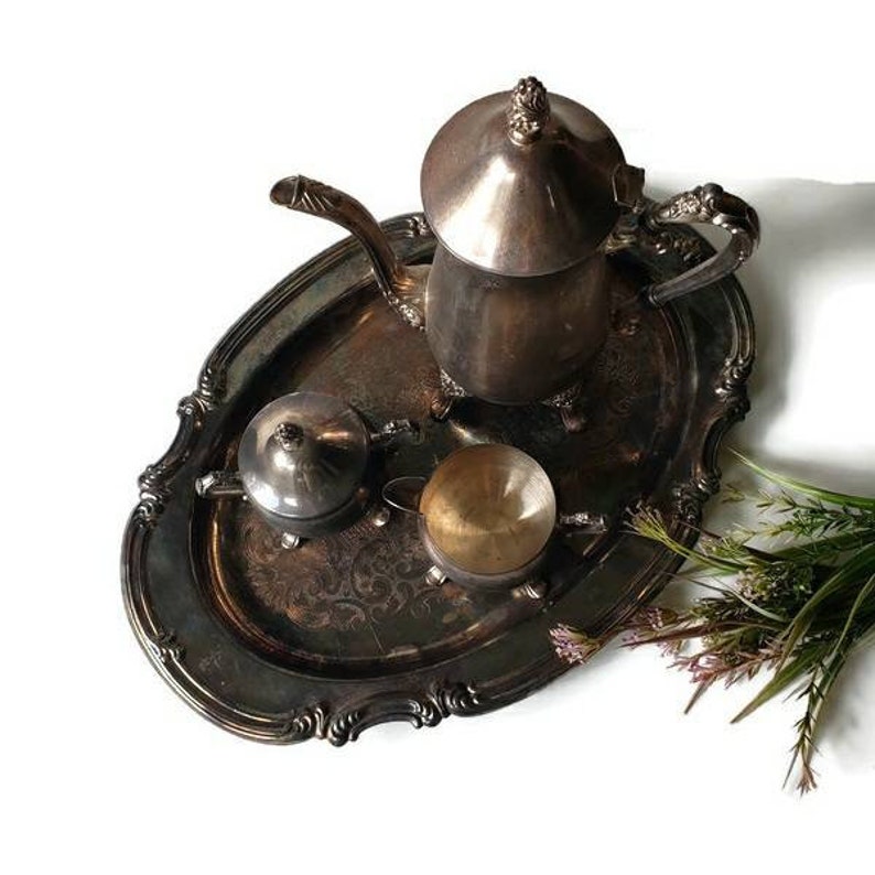 Vintage Kent Silversmiths Silver Plated Tea Coffee Set: 5-piece Made in ...