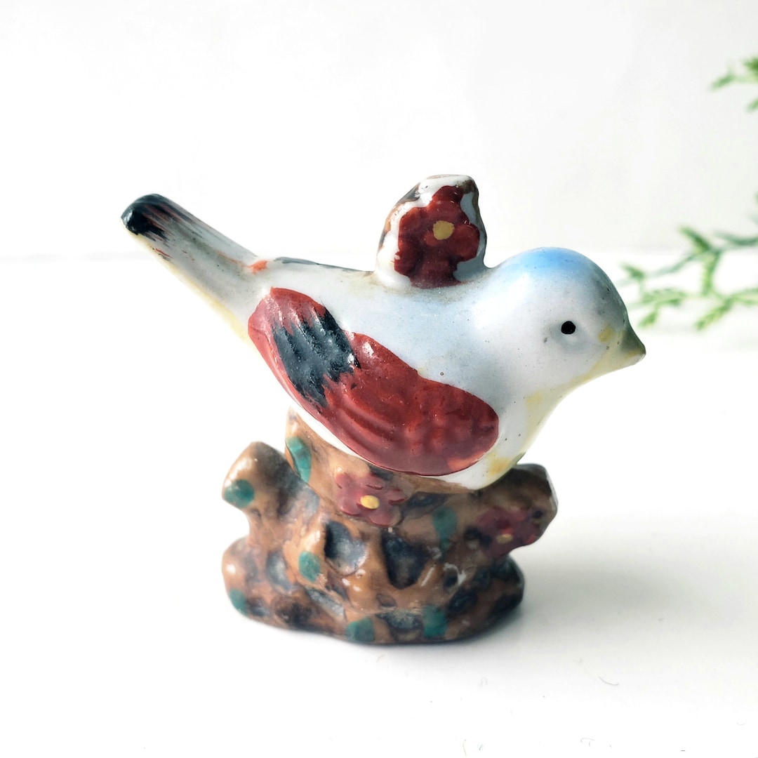 Small Vintage Multi Color Ceramic Bird Figurine Statue/ Japan/ Boho ...