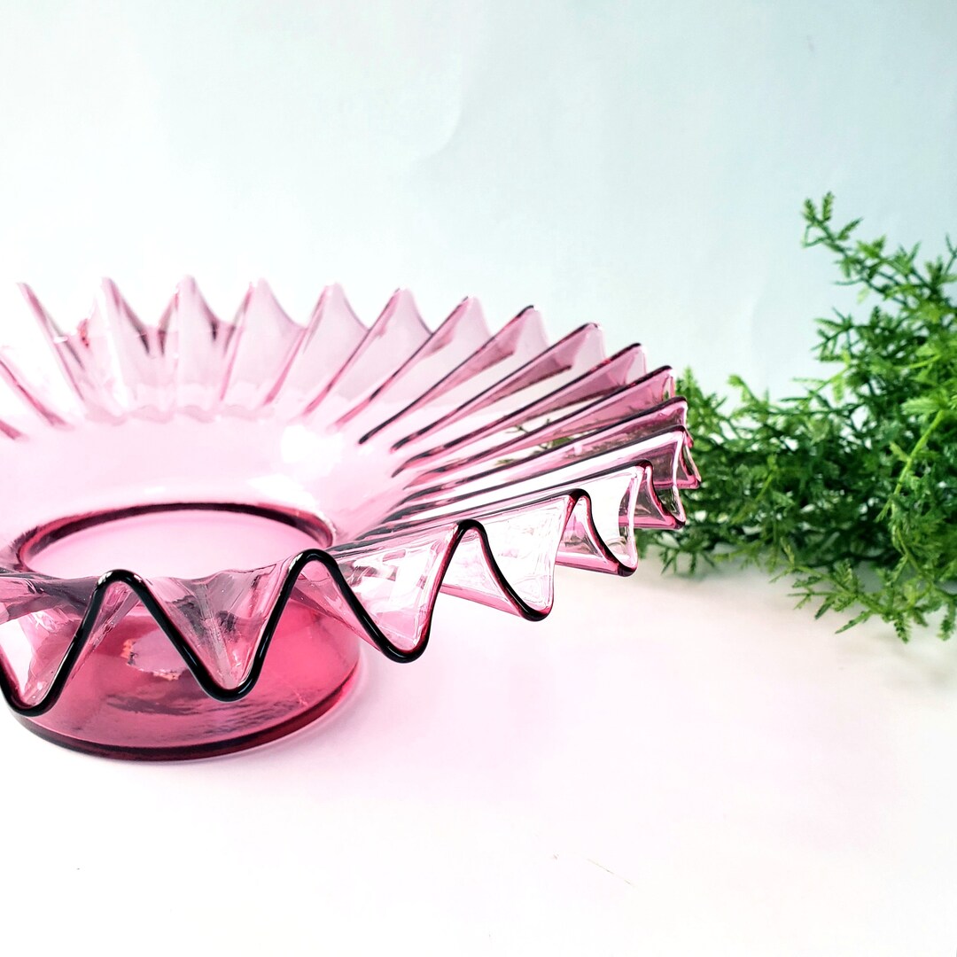 Vintage Diana Handcraft Blown Glass Centerpiece Bowl/ Pillar Candle ...