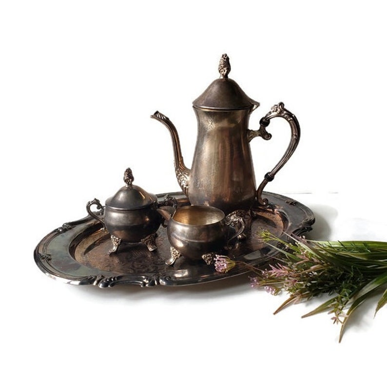 Vintage Kent Silversmiths Silver Plated Tea Coffee Set: 5-piece Made in ...