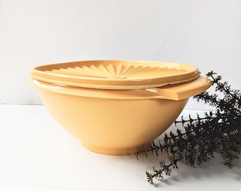 Vintage Tupperware 836 Servalier Yellow Square Bowl With Lid 4 1/2 ...