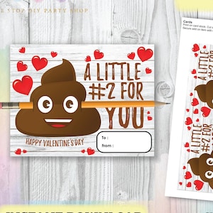 Poo Valentine Card, Poop Emoji Valentine Card, Kids Printable Valentine ...