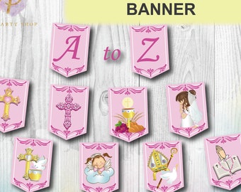 Confirmation Full Alphabet Banner A-Z Holy Religious Girl | Etsy