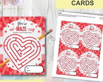Maze Valentine Card | Etsy