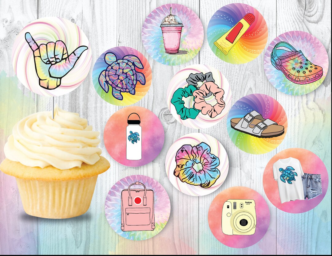 VSCO Girl Cupcake Toppers, VSCO Birthday Party Printable, Vsco Girl ...