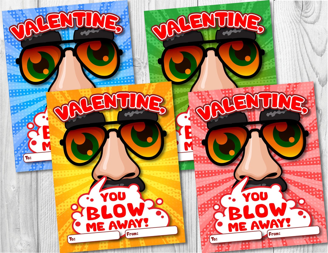 You Blow Me Away Valentine Cards, Non Candy Printable Valentine, Boy ...