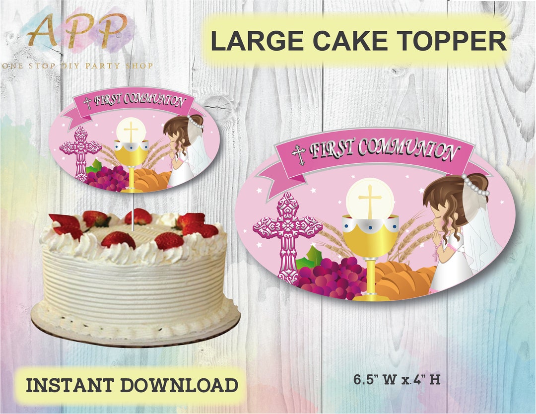 Girl Communion Cake Topper Holy Religious Cake Topper Girl - Etsy