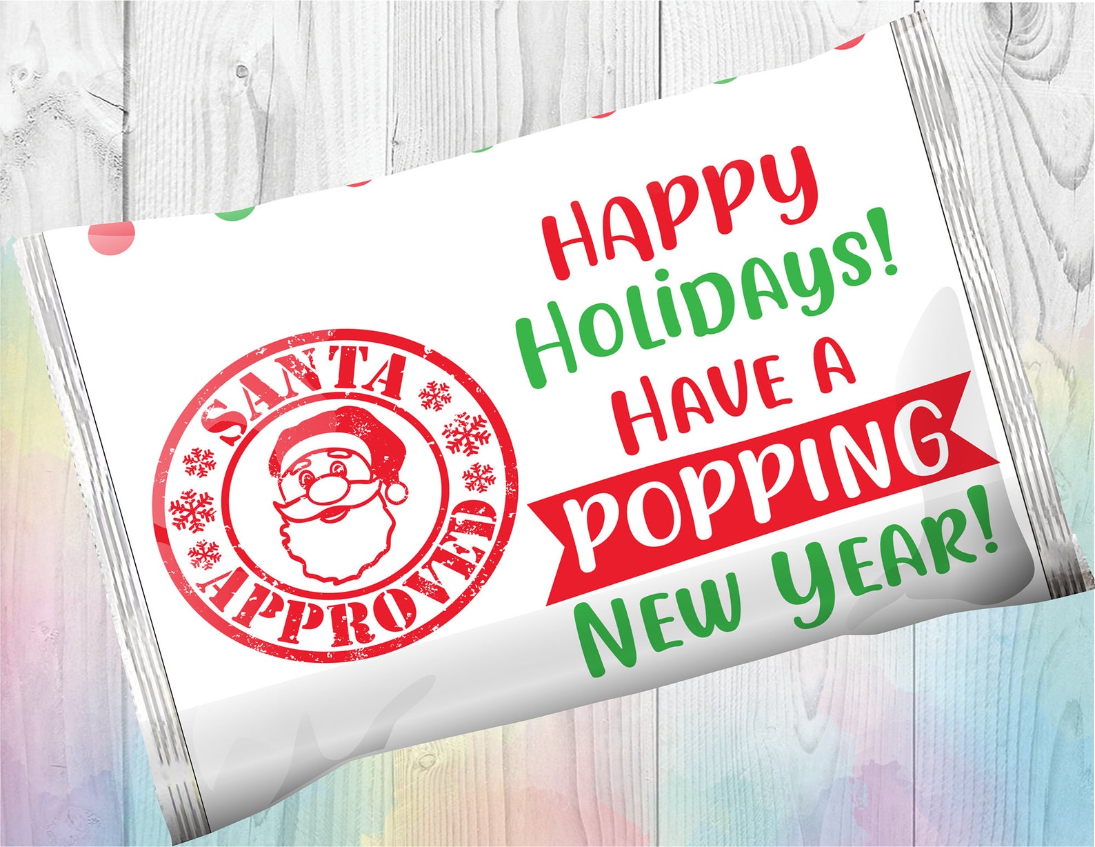 Santa Approved Microwave Popcorn Wrappers Happy Holidays - Etsy