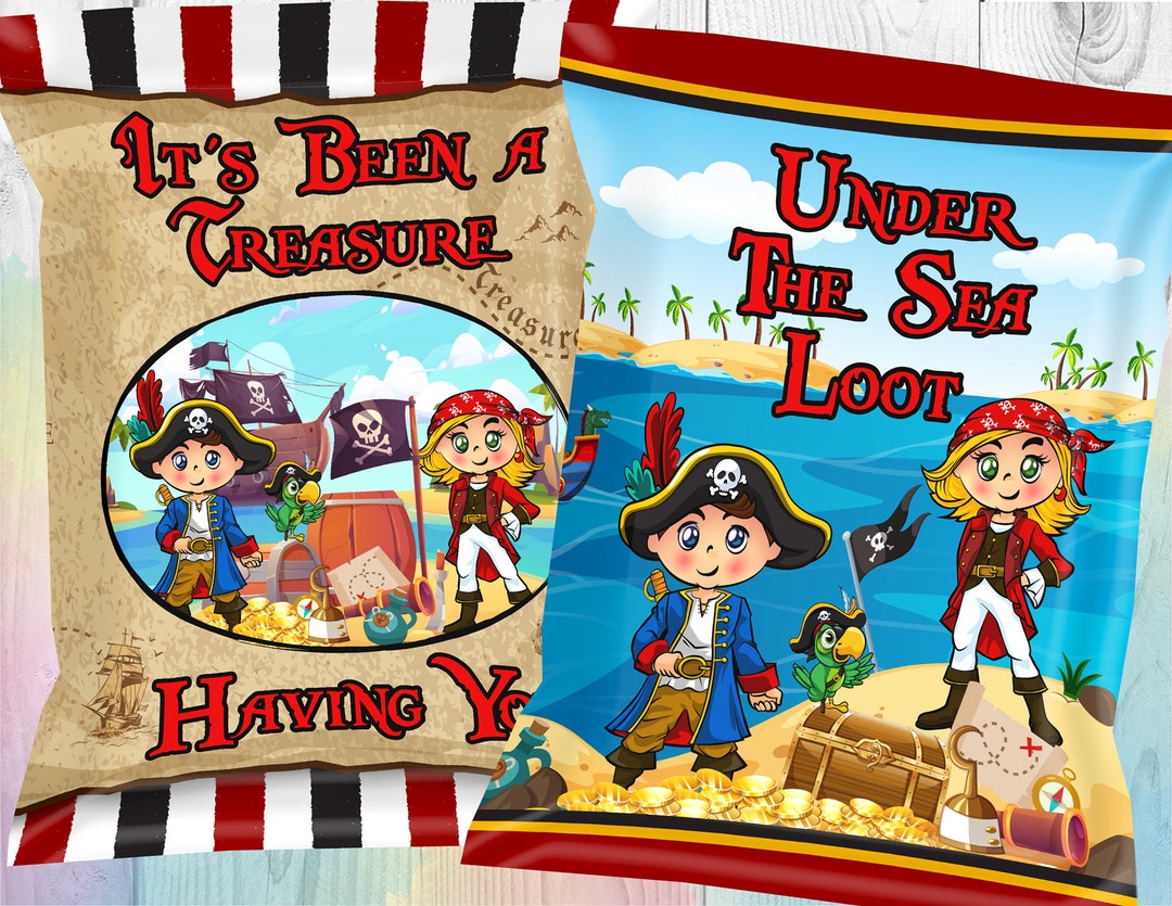 Pirate Chip Bag Printable, Pirate Candy Bag, Pirate Favor Bag, Pirate ...