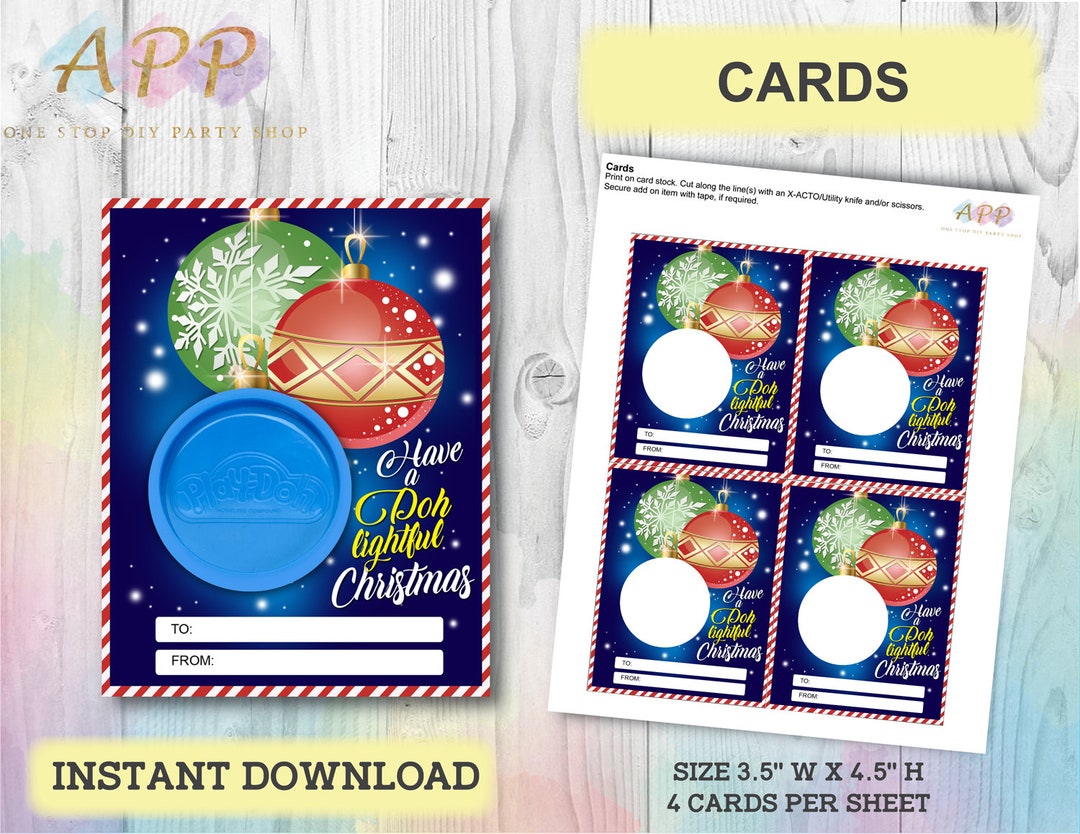 Doh-lightful Christmas Card, Play Doh Printable Christmas Card ...