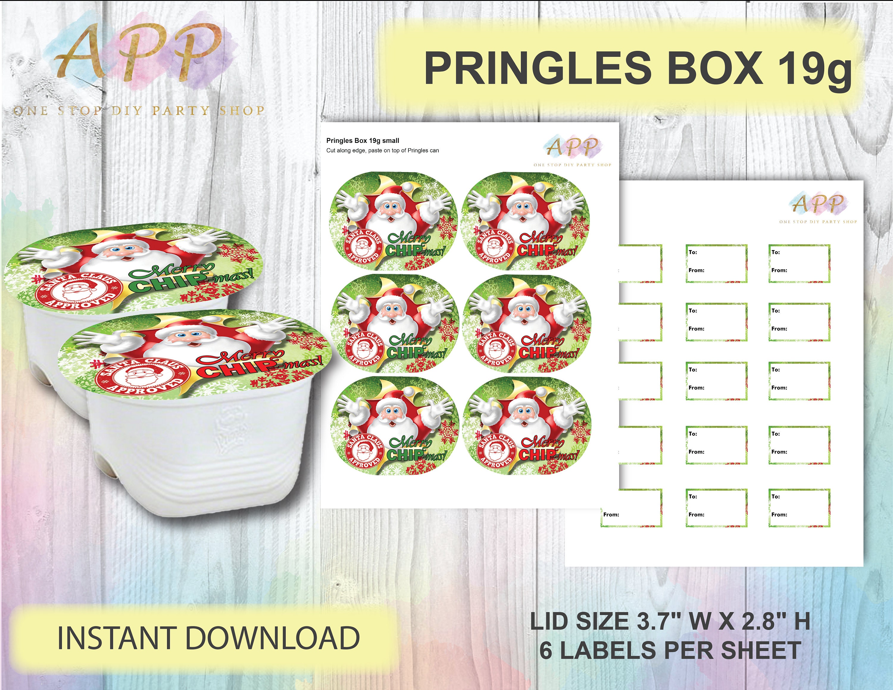 Santa Approved Christmas 19g Pringles Toppers Christmas - Etsy