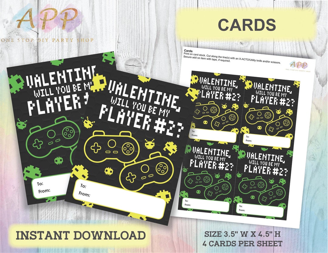 Will You Be My Player 2 Valentine Card Gamer Valentine Cards - Etsy
