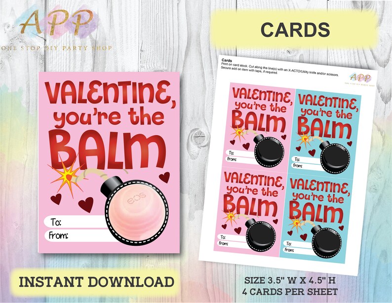 EOS Lip Balm Valentine Chapstick Valentine You're the | Etsy