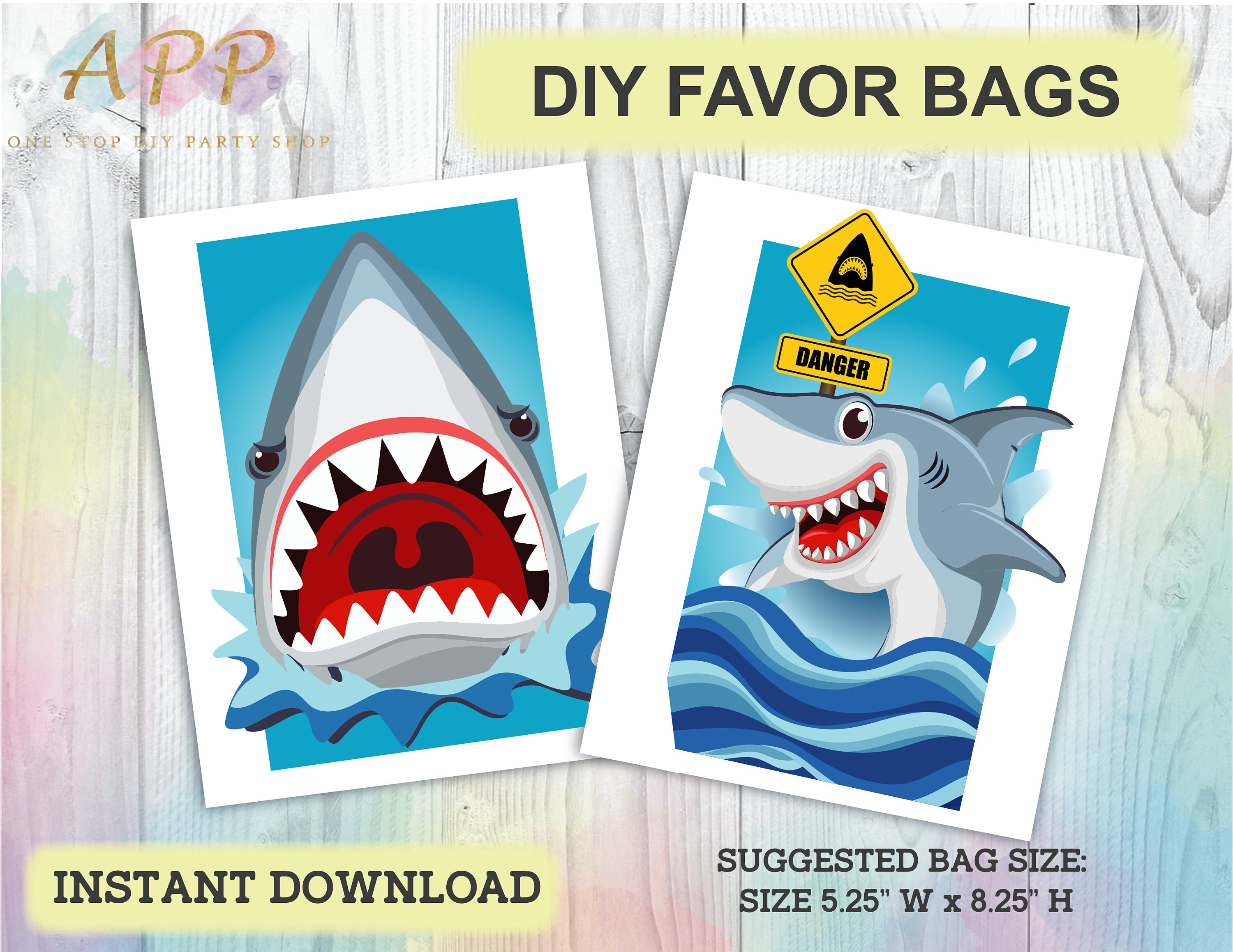 Mermaid and Shark Favor Bags Pool Party Under the Sea Party - Etsy