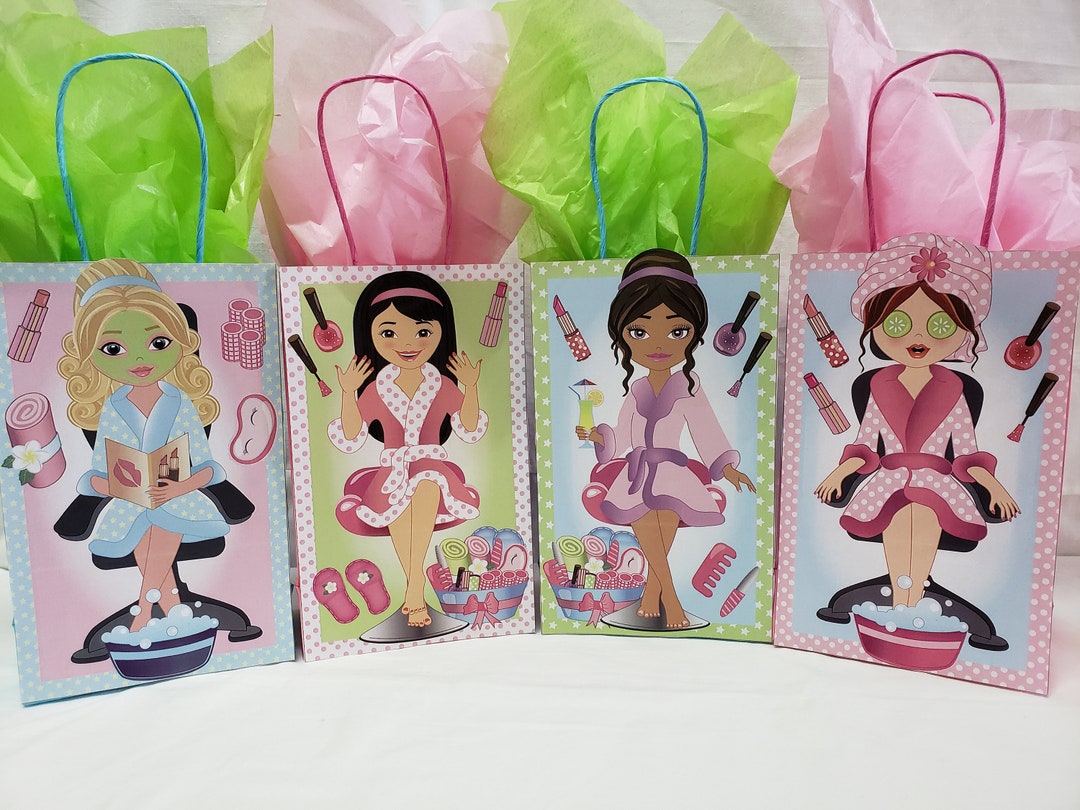 Girls Spa Favor Bags, Spa Bag Birthday Party Favors, Printables Décor ...