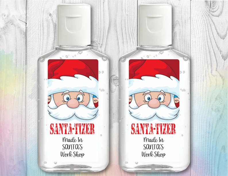Santa-tizer Hand Sanitizer 1oz 30 Ml Label Christmas Hand | Etsy