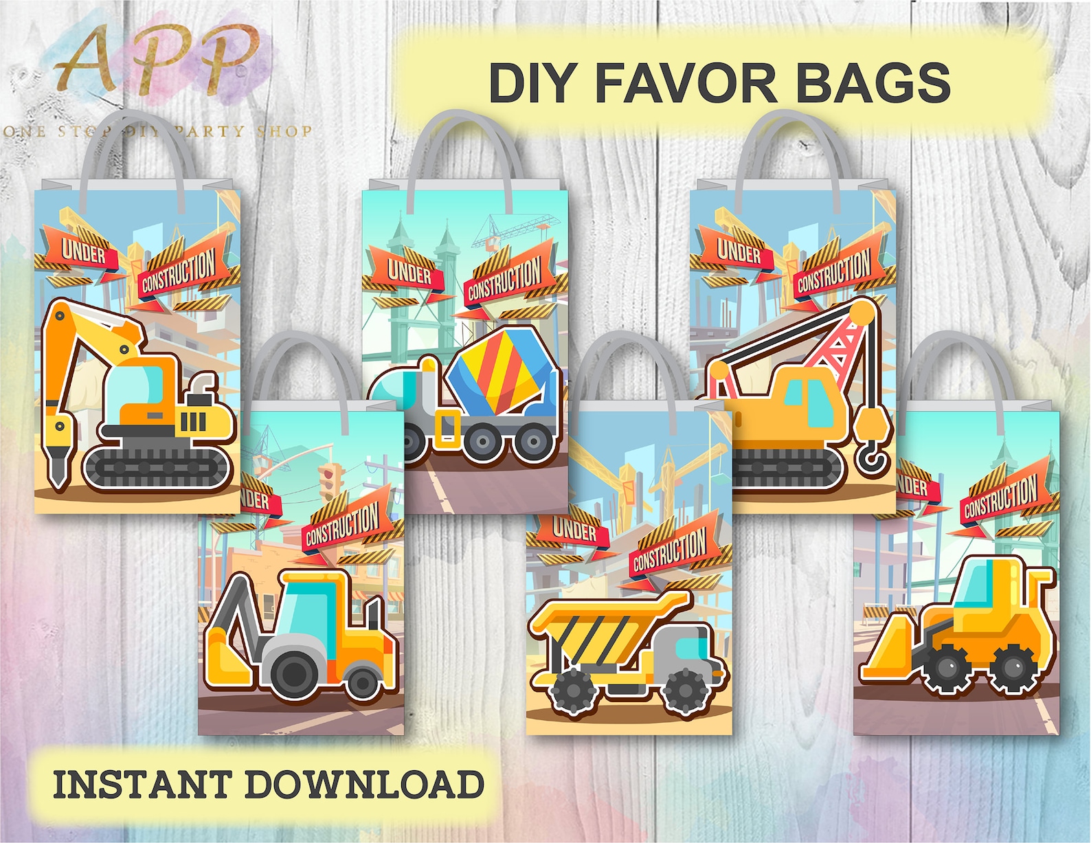 Construction Favor Bags Construction Party Treat Bags - Etsy