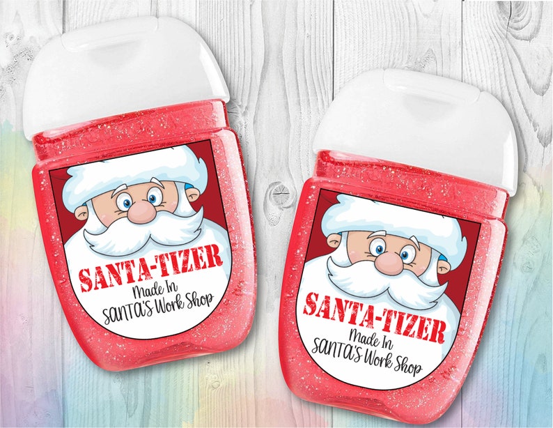 Santa-Tizer Hand Sanitizer 1oz 30ml Label Christmas Hand | Etsy