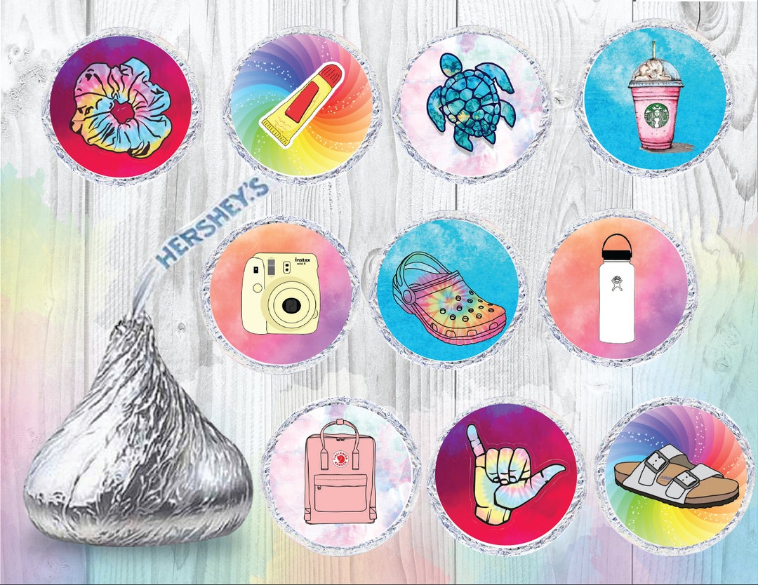 VSCO Hershey Kiss Label's, VSCO Party Decorations, Hershey Kiss Sticker ...