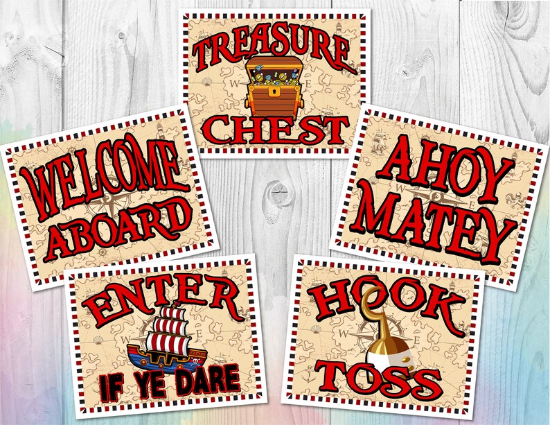 Pirate Party Signage Pirate Photo Booth Props Pirate Party | Etsy