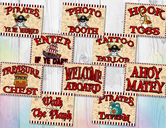 Pirate Party Signage Pirate Photo Booth Props Pirate Party | Etsy