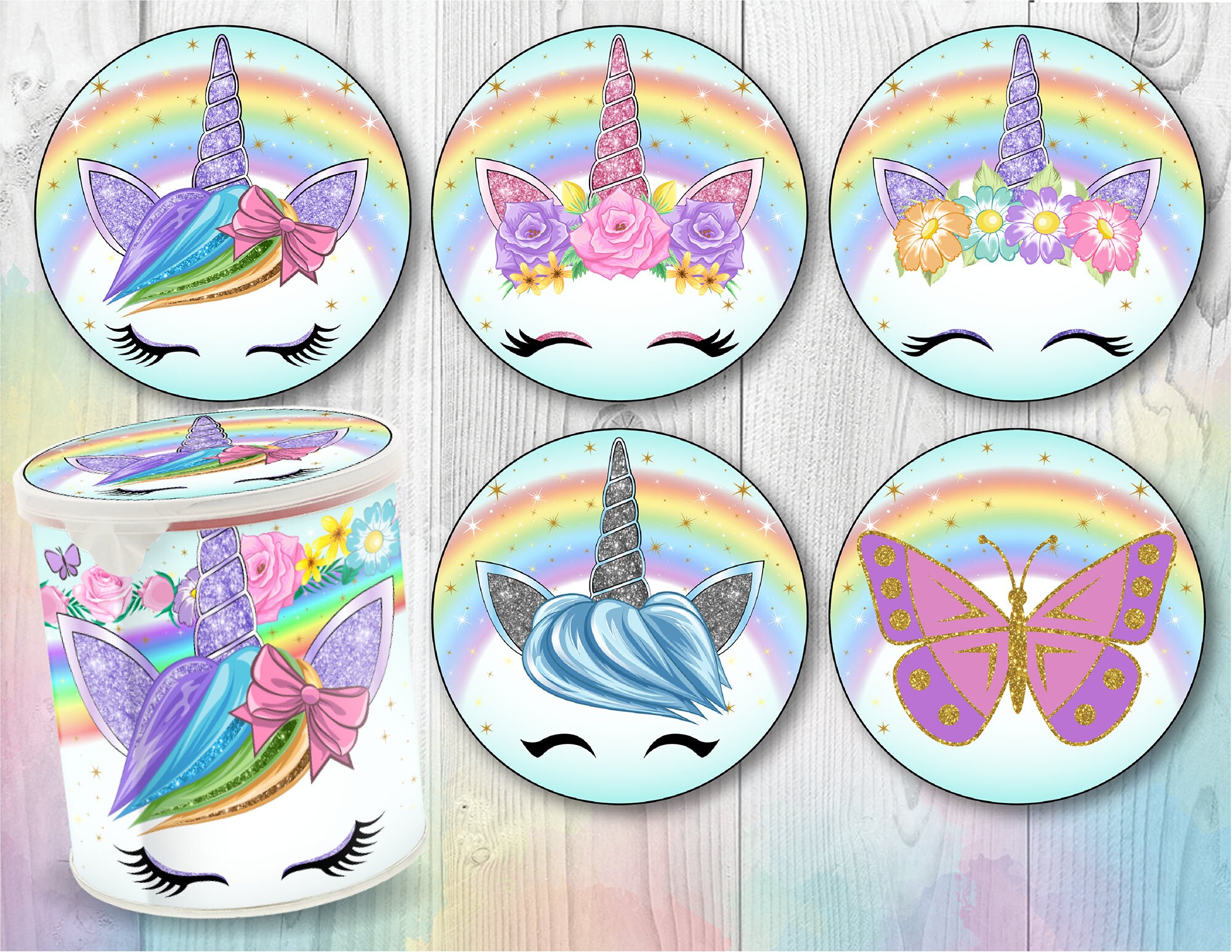 Unicorn 37g Pringles Toppers Magical Birthday Party Etsy España