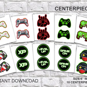 Video Game Party Center Pieces, Gamer Photo Booth Props, Video Game ...