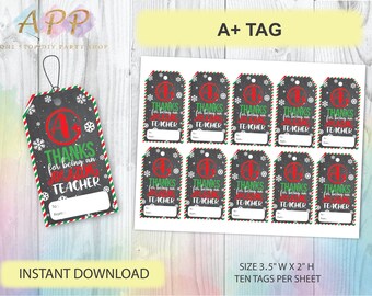 TEACHER GIFT TAGS / Printable Christmas Gingerbread Gift Tags - Etsy