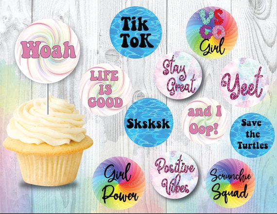 VSCO Girl Cupcake Toppers VSCO Birthday Party Printable Vsco | Etsy