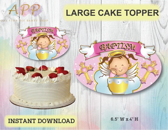 Girl Baptism Cake Topper Holy Religious Cake Topper Girl | Etsy