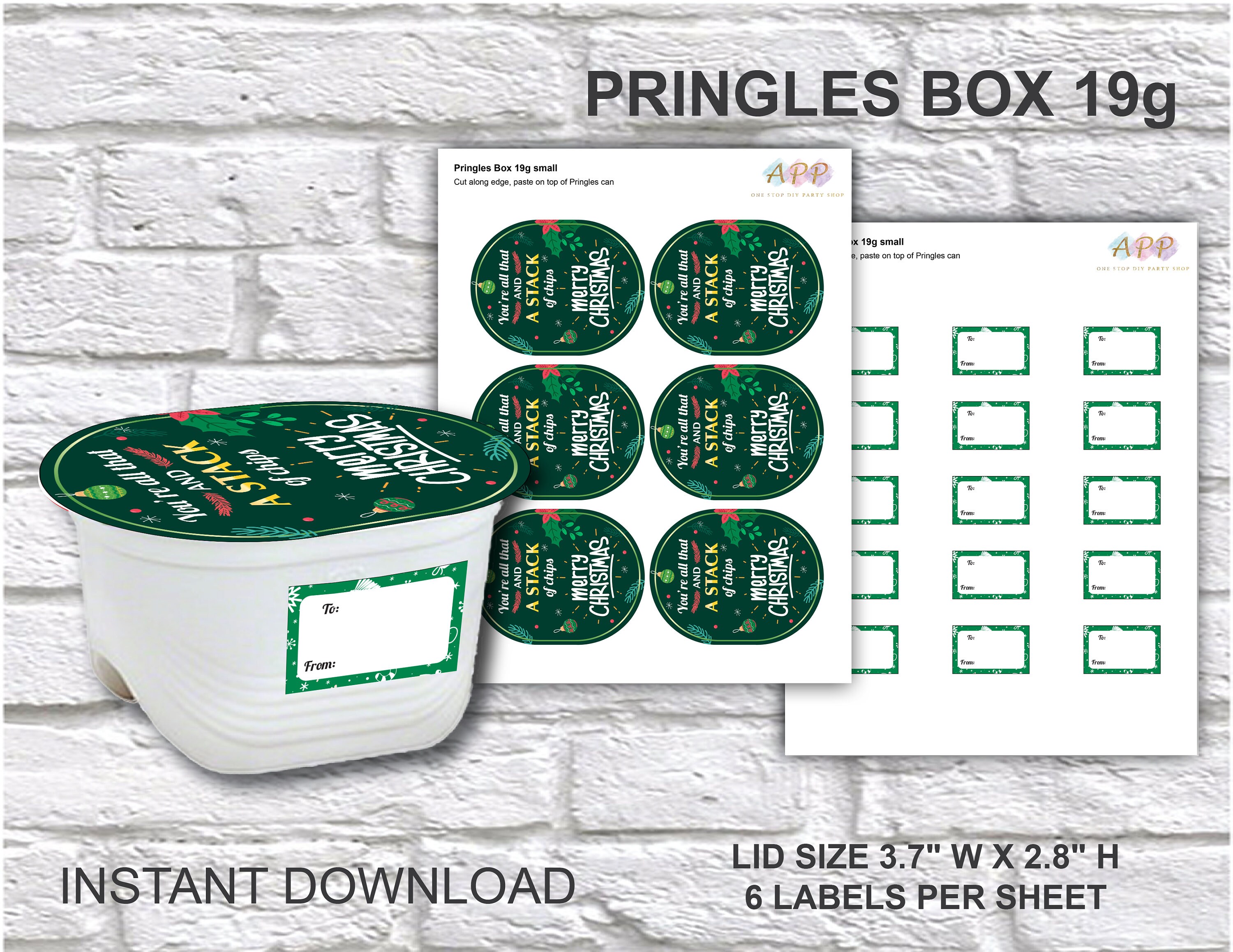 Christmas Stack of CHIPS 19g Pringles Toppers Christmas - Etsy