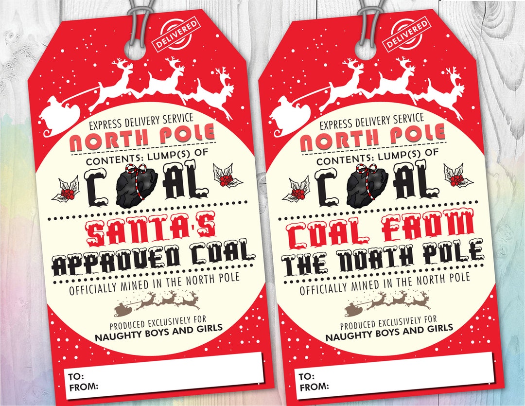 Christmas Lump of Coal Tags Naughty Boys Gift Tag (Instant Download) - Etsy
