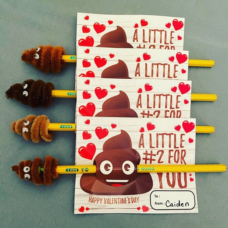 Poo Valentine Card Poop Emoji Valentine Card Kids Printable - Etsy