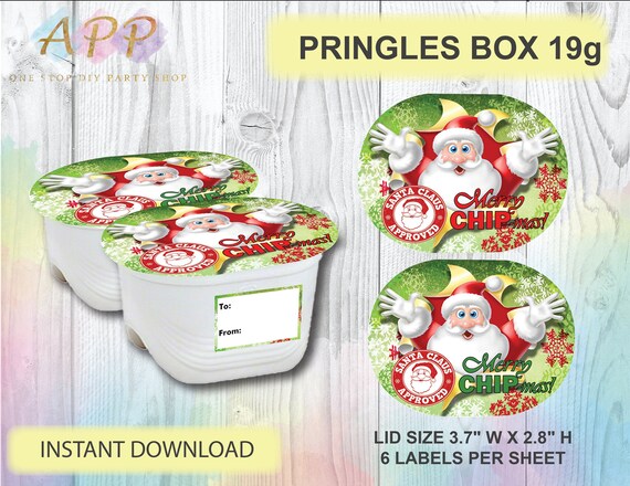 Santa Approved Christmas 19g Pringles Toppers Christmas | Etsy