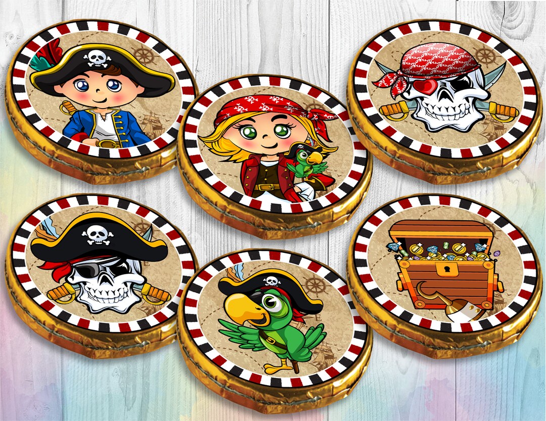 Pirate Chocolate Coin Labels, Pirate Birthday Party, Pirate Printable ...