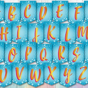 Mermaid Full Alphabet Banner, A-Z 0-9, Under the Sea Party Decorations ...