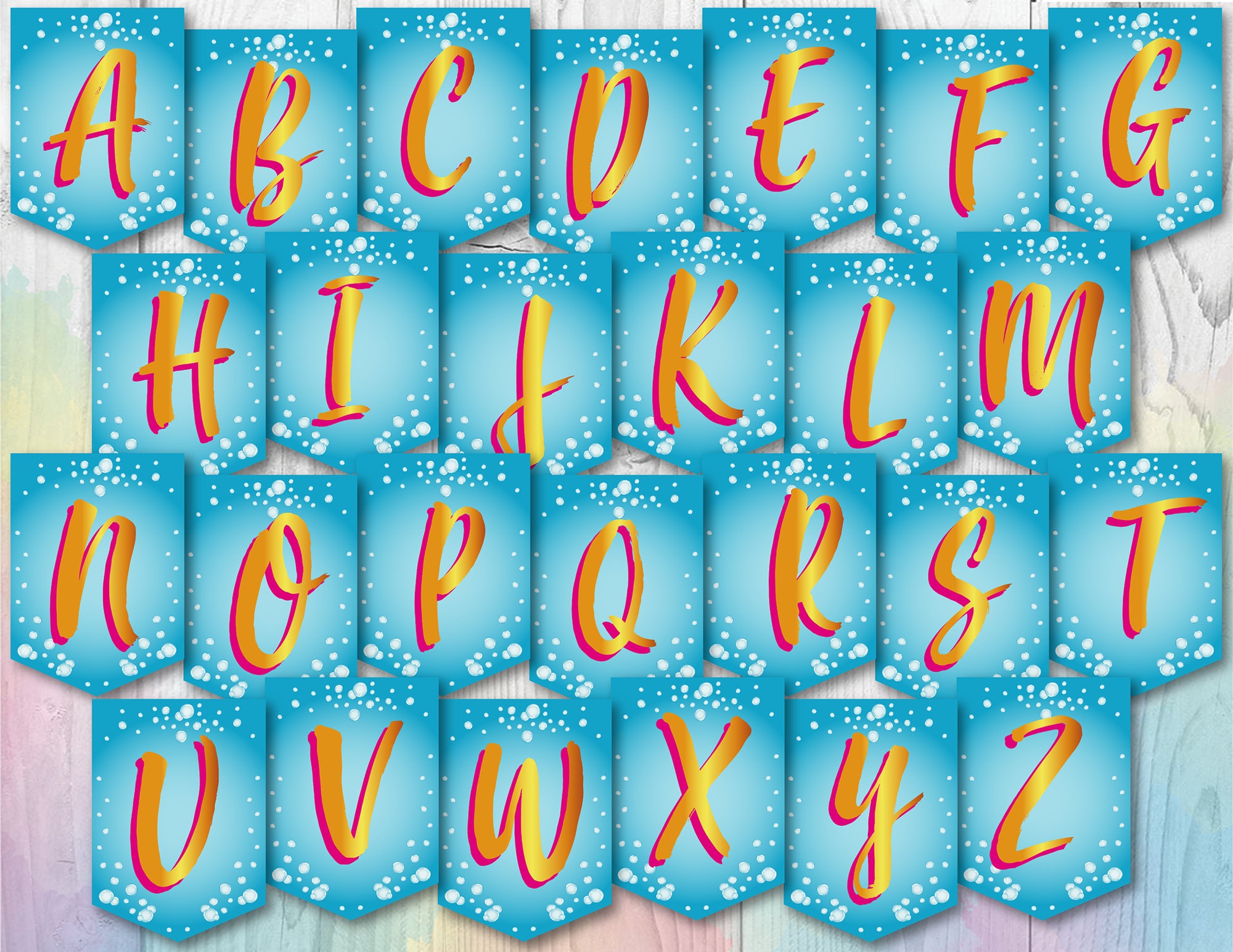 Mermaid Full Alphabet Banner A-Z 0-9 Under the Sea Party - Etsy