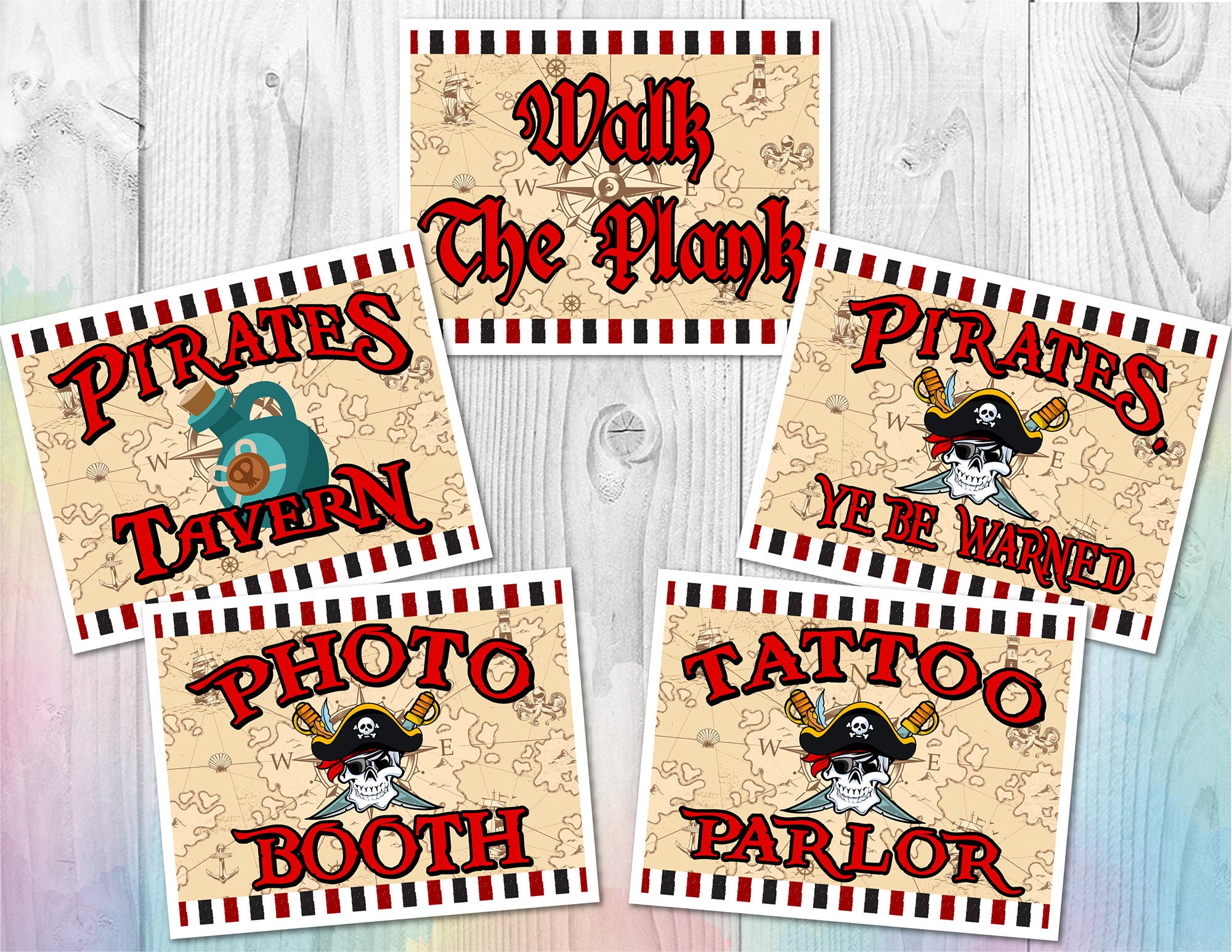 Pirate Party Signage Pirate Photo Booth Props Pirate Party | Etsy