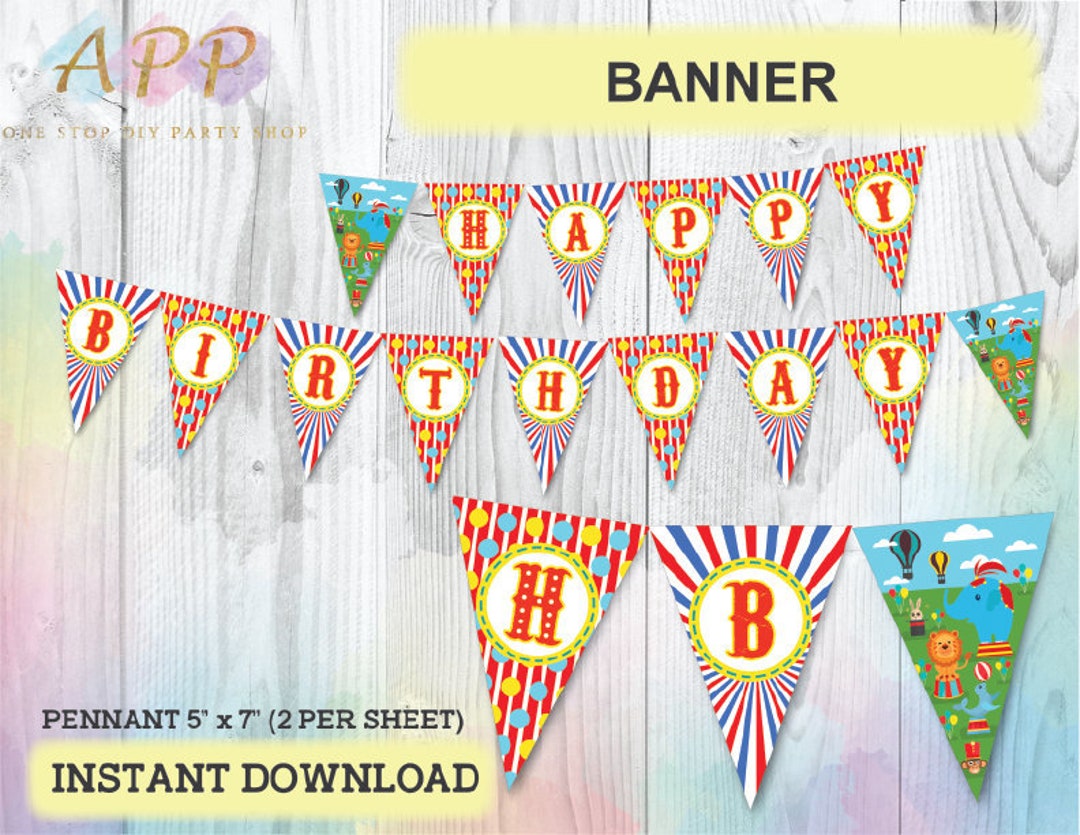 Vintage Circus Carnival Banner DIY Circus Party Decorations - Etsy