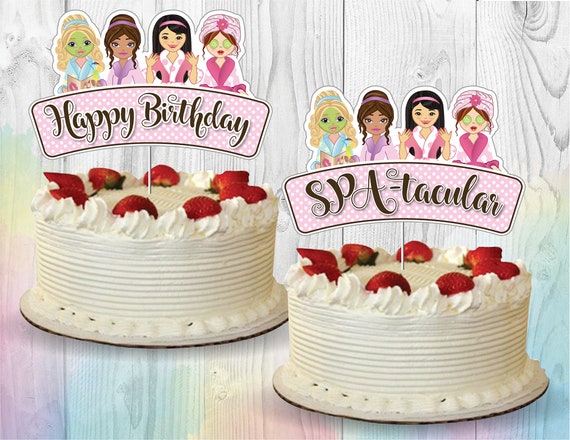 Girls Spa Cake Toppers Spa Birthday Party Printables Spa - Etsy Canada