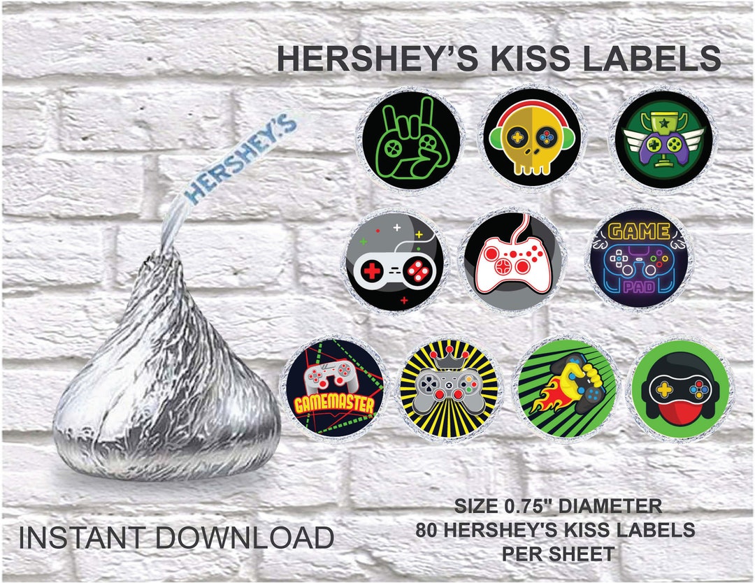 Video Game Hershey Kiss Label's, Ultimate Gamer Party Decorations, Game ...