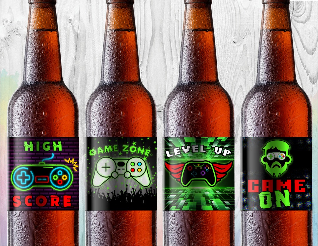 Video Game Beer Bottle Labels, Gamer Party Beer Funny Printable, Gamer ...