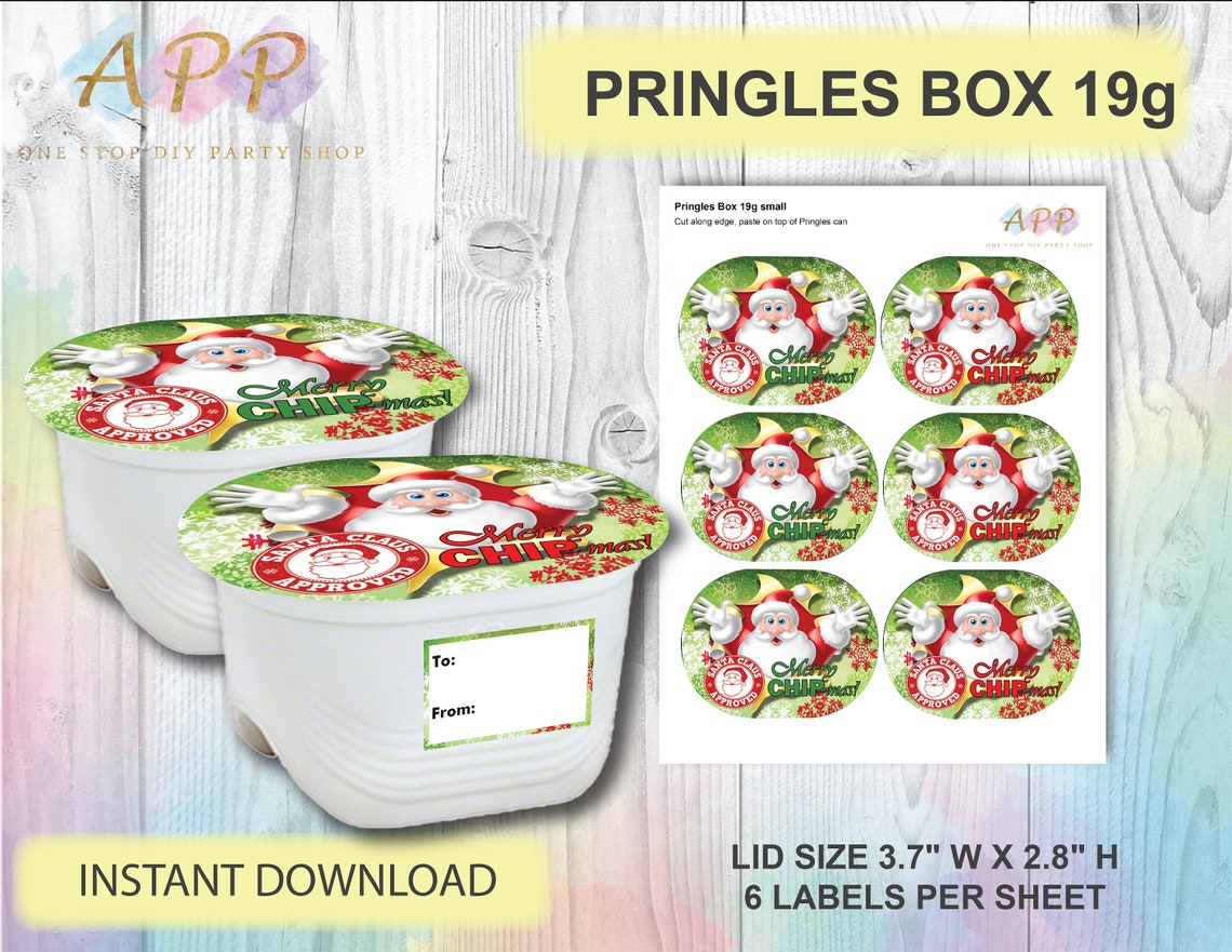 Santa Approved Christmas 19g Pringles Toppers Christmas | Etsy