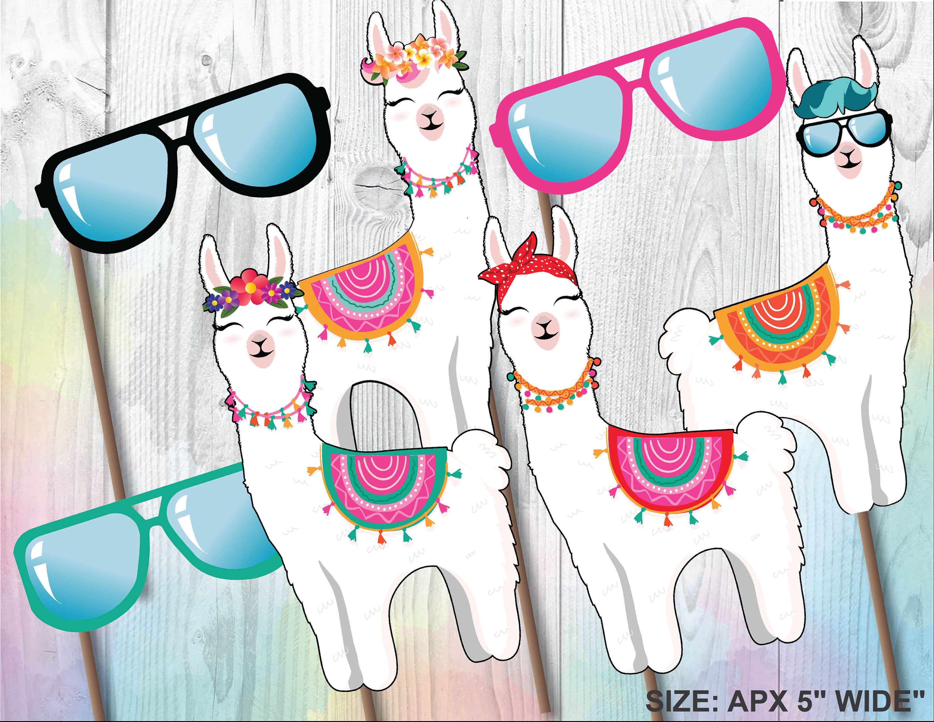 Llama Center Pieces Fiesta Party Photo Booth Props Llama - Etsy Canada