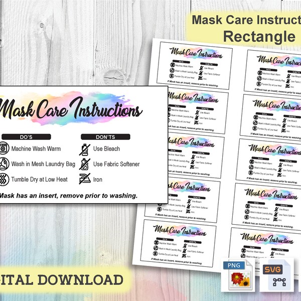 Mask Care Card - Etsy